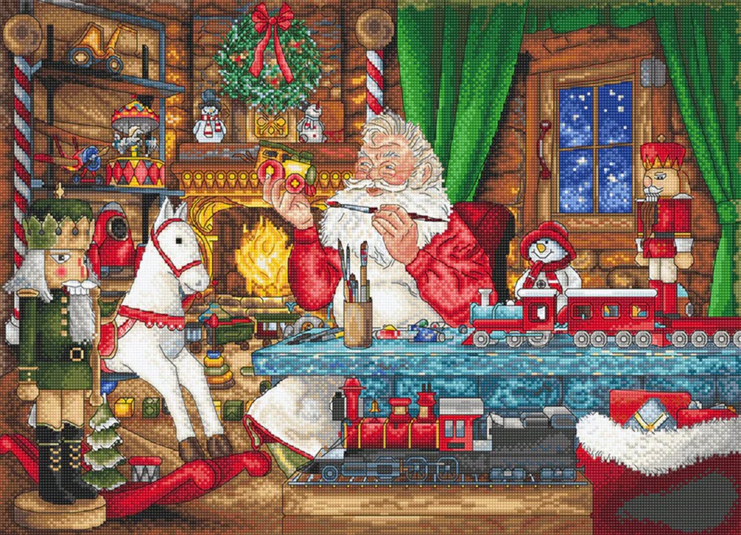 Getting Ready for the Christmas - Cross-stitch Kit on Aida 16 Count ...