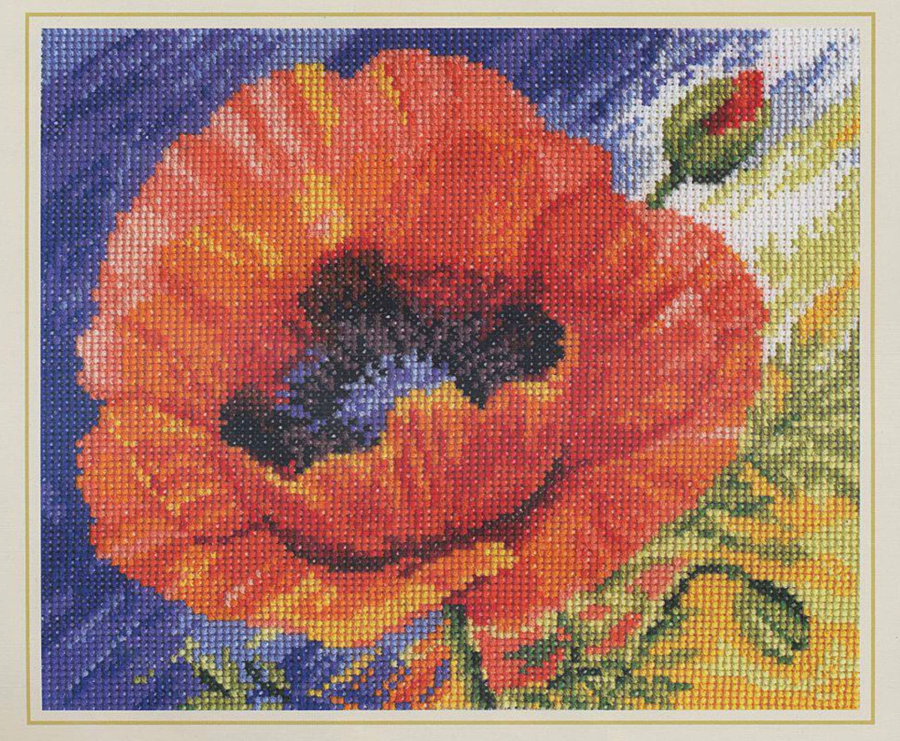 Kits & How To Little Red Poppy cross-stitch kit on Aida 14 count canvas ...