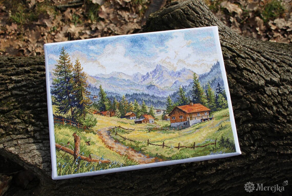 The Chamonix Valley - Counted Cross-stitch Kit. Cross Stitch Pattern on ...