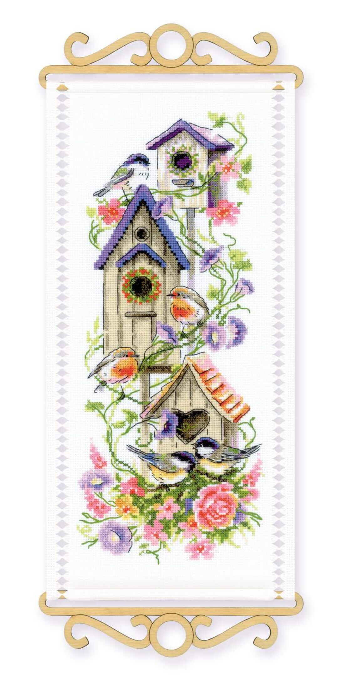 Housewarming - Counted Cross-stitch Kit. Bird Cross Stitch. Birdhouse ...