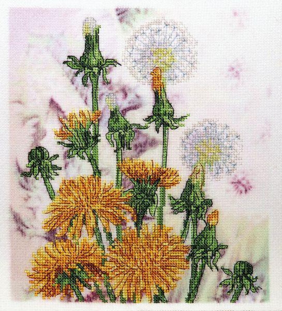 Dandelion Counted Cross Stitch Pattern - Floral Embroidery Kit for ...