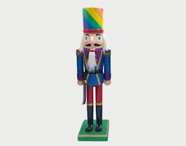Rainbow Wooden Nutcracker – Colorful Decorations for Festive Christmas ...