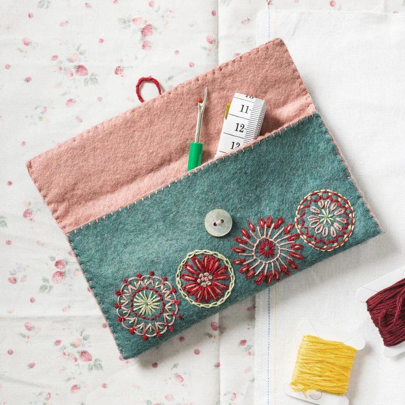 Felt Sewing Pouch Kit. DIY Felt Craft Kit. Hand Sewing Organizer Pouch ...