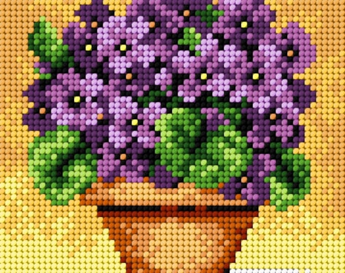 Vintage Violet Needlepoint With Ornate Wood Frame, Wall Art, Retro Home ...