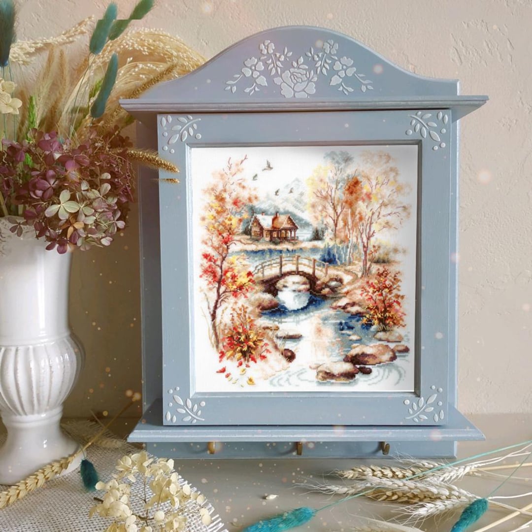 Autumn Watercolor - Counted Cross-stitch Kit. Autumn Landscape Pattern ...