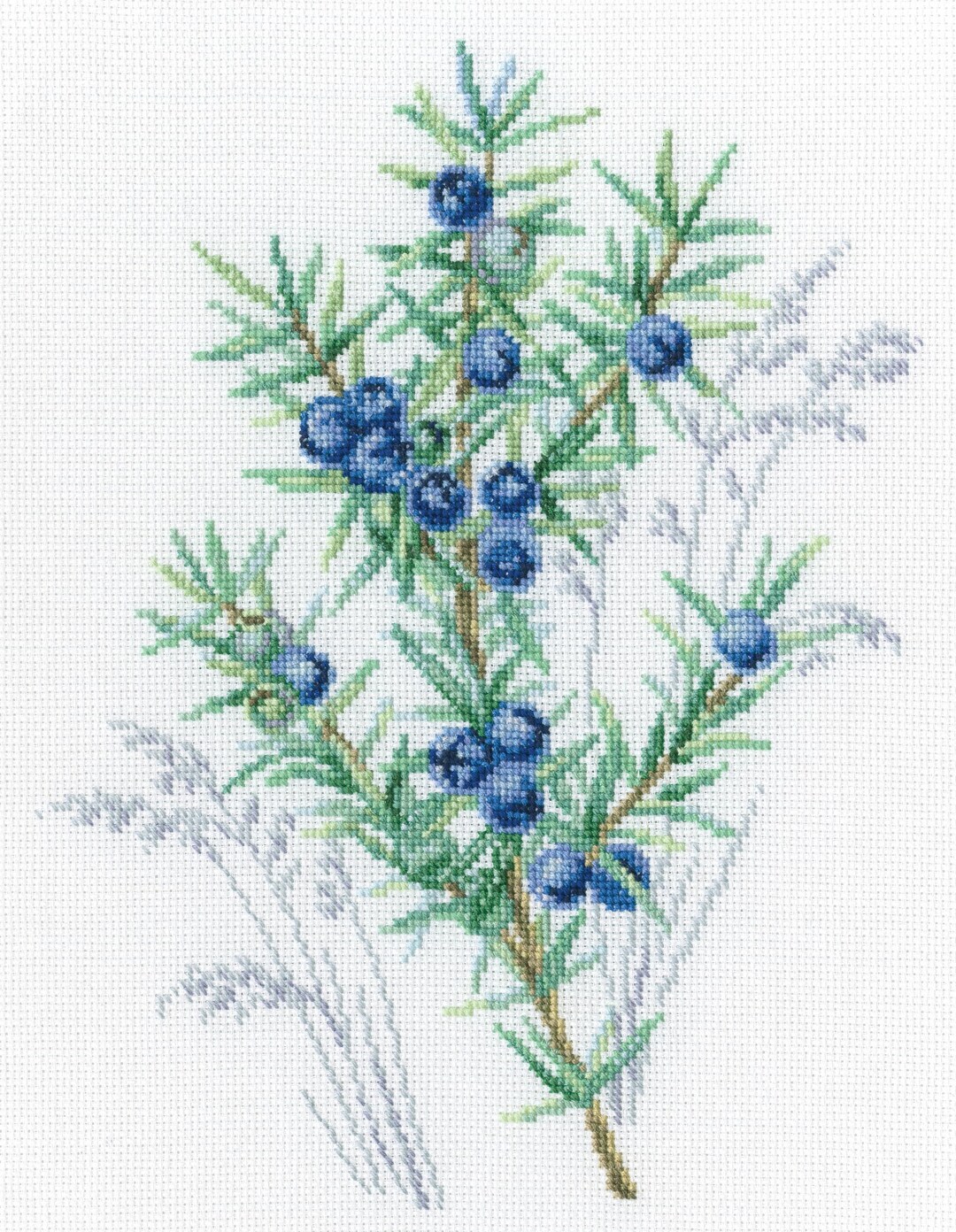 Blueberry Cross Stitch Kit. Forest Branch Stitch Pattern on Aida 14 ...