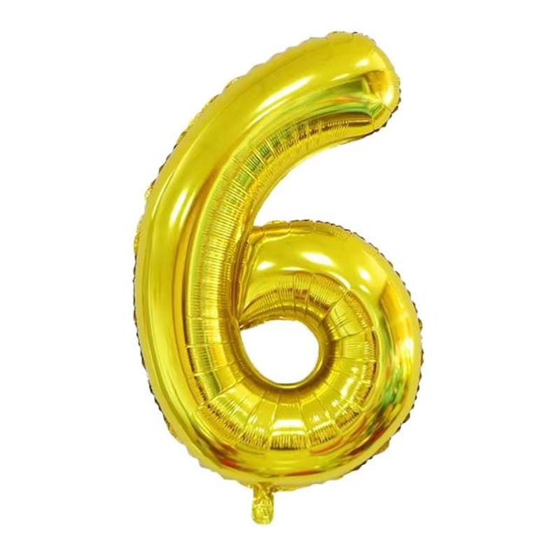 Golden Number Mylar Balloons. Shiny Foil Balloons for Birthdays ...