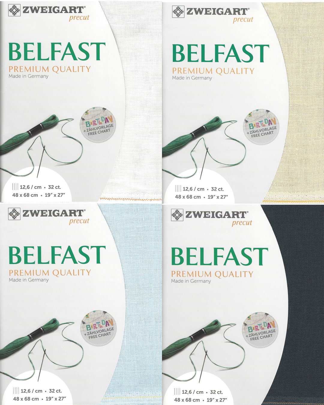 Precut Zweigart Belfast 32 Count. Size 18.9 X 26.77 Inches Canvas. 100% ...