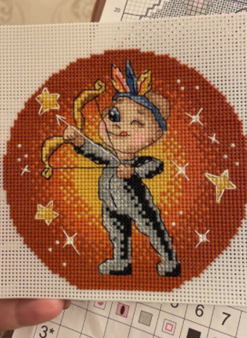 Plastic Canvas Zodiac Sign Gemini Counted Cross-stitch - Etsy