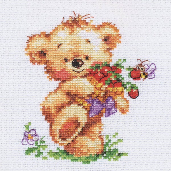Teddy Cross Stitch - Etsy