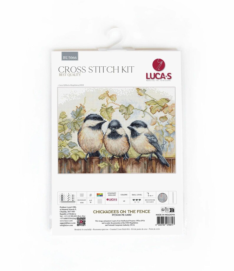 Counted Cross-stitch Kit 'chickadees on the Fence' - Birds Embroidery ...