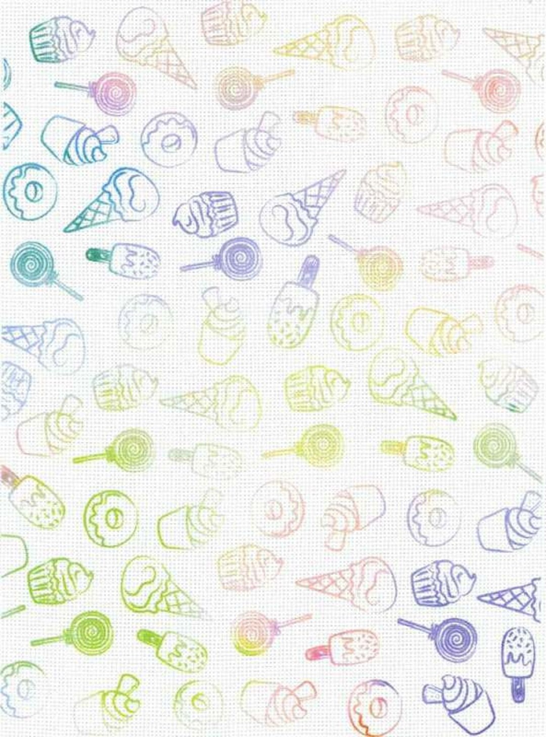 Printed AIDA With White & Candies for Cross Stitch. 18ct Count - Etsy