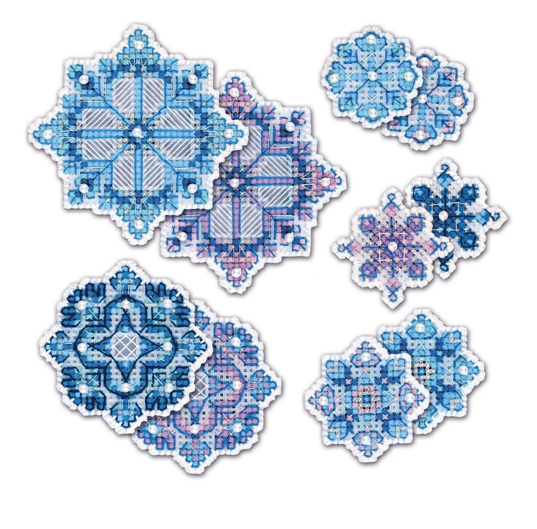 Snowflakes - Counted Cross-stitch Kit. Winter Cross Stitch. Snowflakes ...