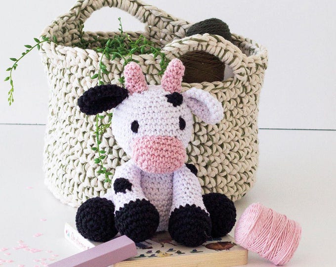 DIY Crochet Kit Cow Kirby Lotus. Beginners Amigurumi Kit With Eco ...
