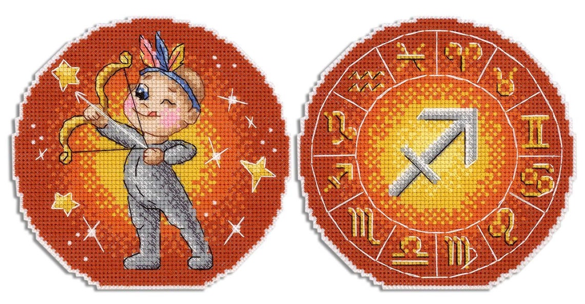 Plastic Canvas Zodiac Sign Gemini Counted Cross-stitch - Etsy