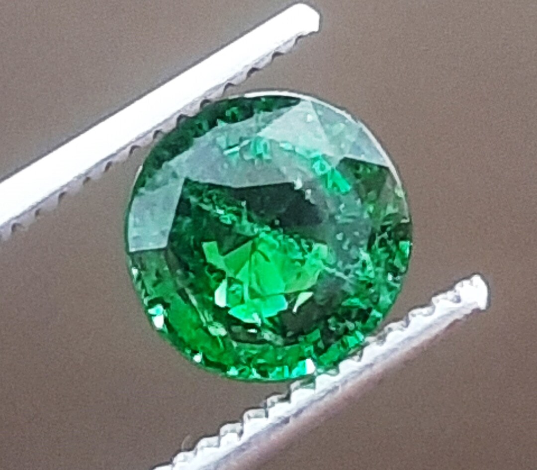 1.05 Ct Natural Green Tsavorite Garnet Round Faceted Gemstone - Etsy