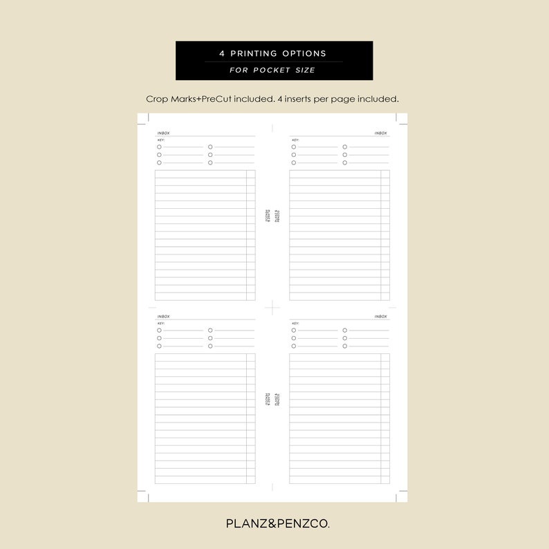 Printable Inbox Insert Pocket Size Inbox Tracker Insert - Etsy Printable Inbox Insert Pocket Size Inbox Tracker Insert - Etsy