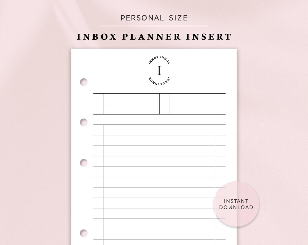 Printable Inbox Planner Insert Personal Size Inbox Tracker Insert Get ...