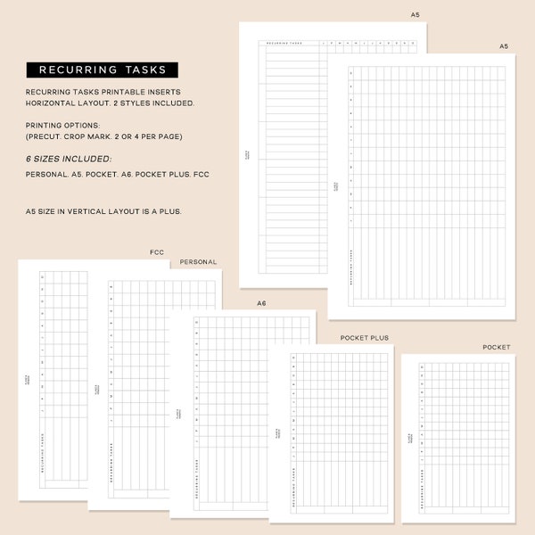 Monthly Recurring Task Tracker - Etsy Monthly Recurring Task Tracker - Etsy