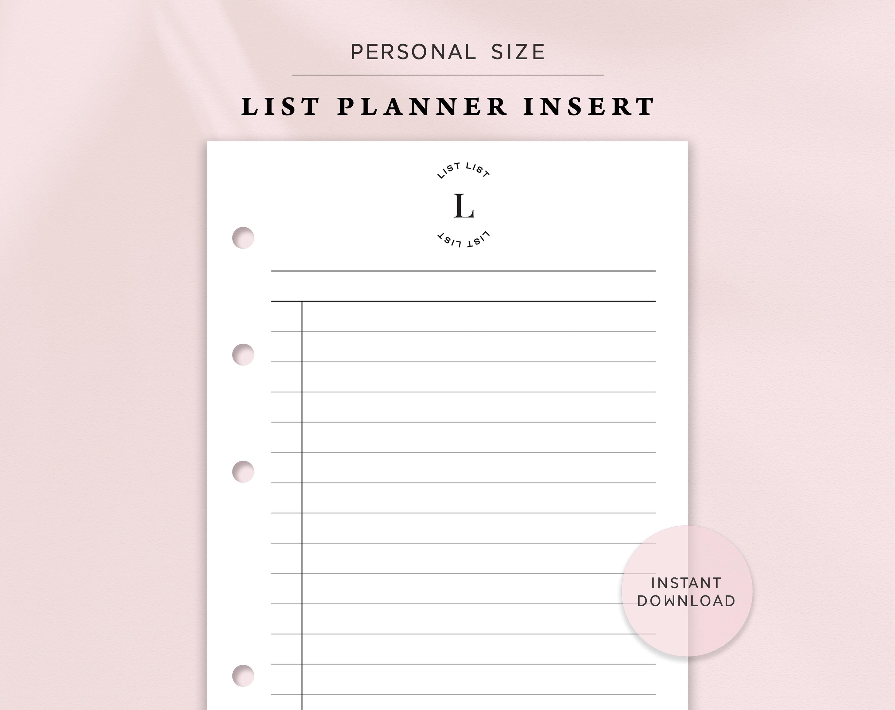 Printable List Planner Insert Personal Size Get It Done List Insert ...