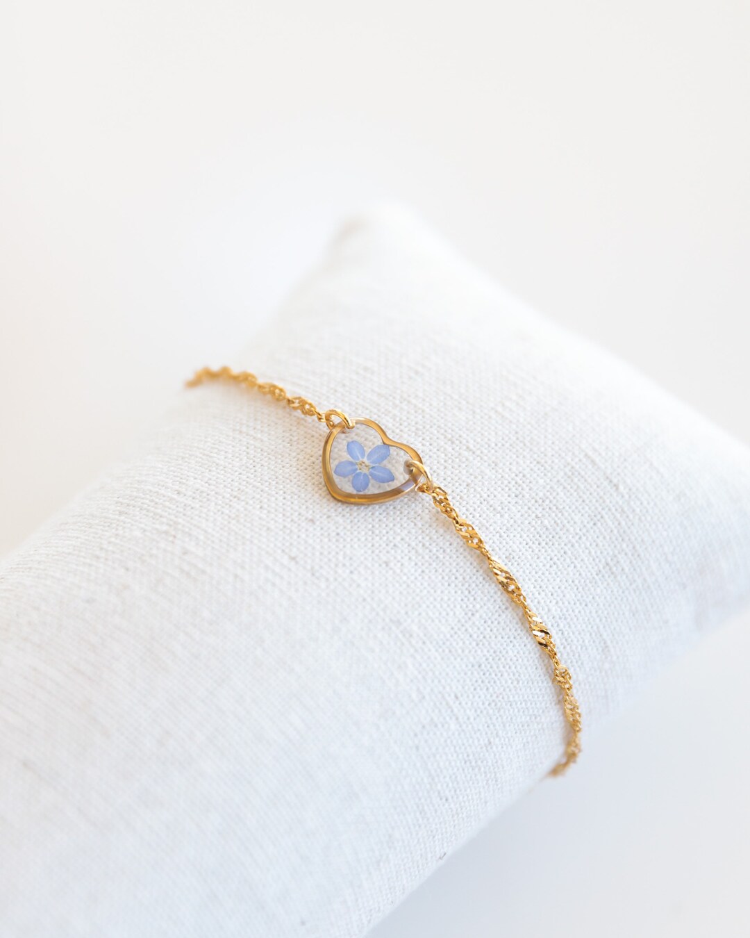 Forget-me-not Bracelet pia Heart Gold Stainless Steel - Etsy