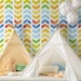 Watercolor Rainbow Chevron Pattern Repositionable Wallpaper, Peel ...