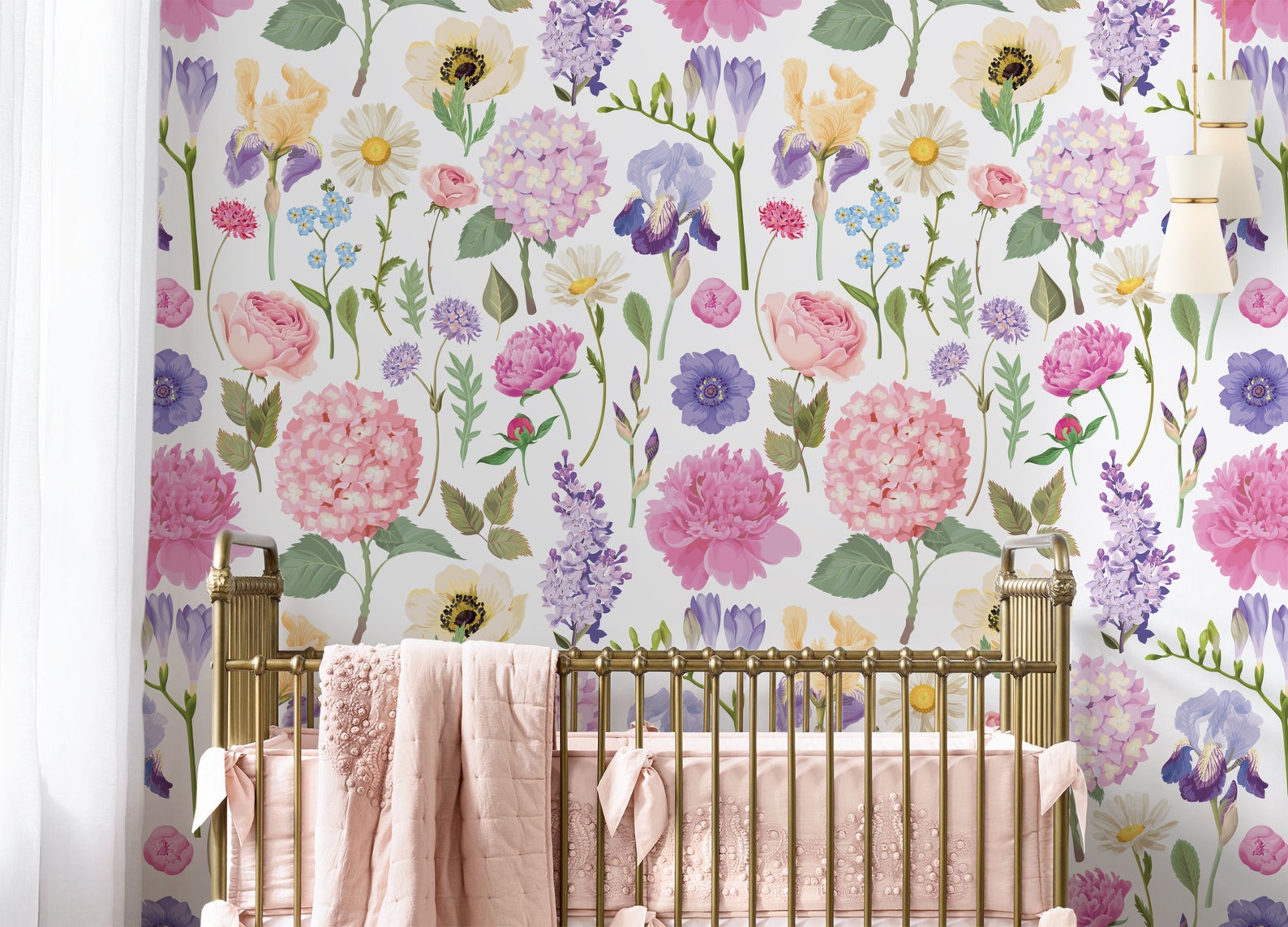 Floral Repositionable Removable Wallpaper, Floral Peel & Stick ...