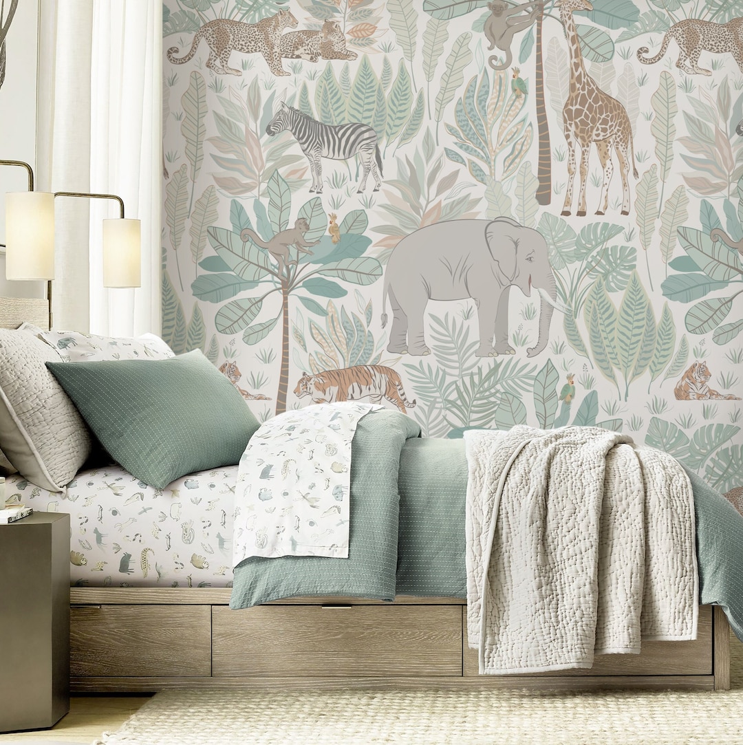 Jungle Repositionable Wallpaper, Peel & Stick Wallpaper, Self Adhesive ...