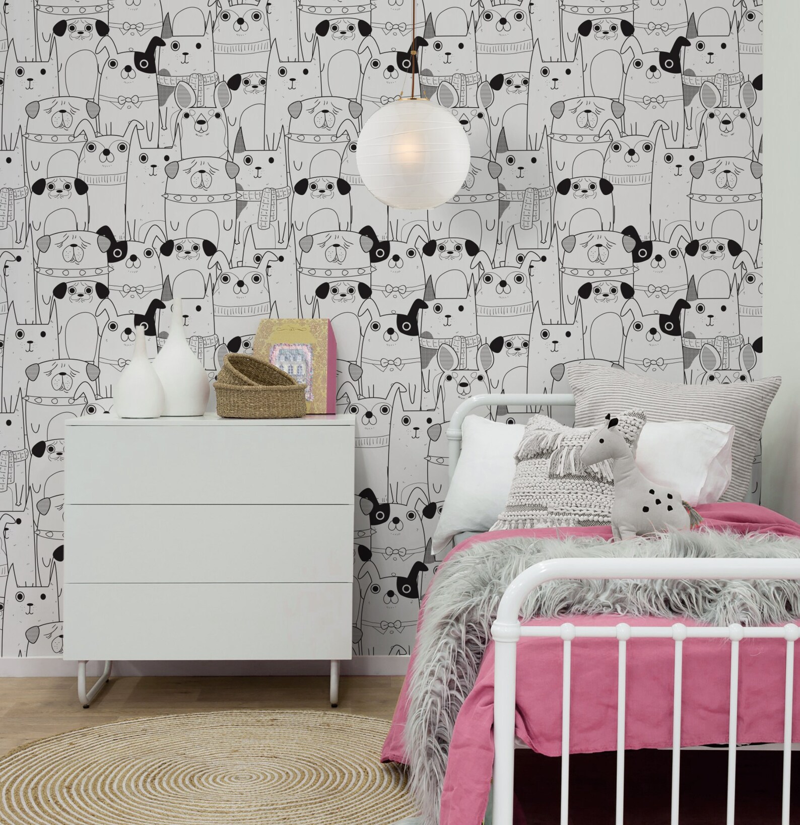 Dogs Puppies Repositionable Removable Wallpaper Peel & Stick | Etsy
