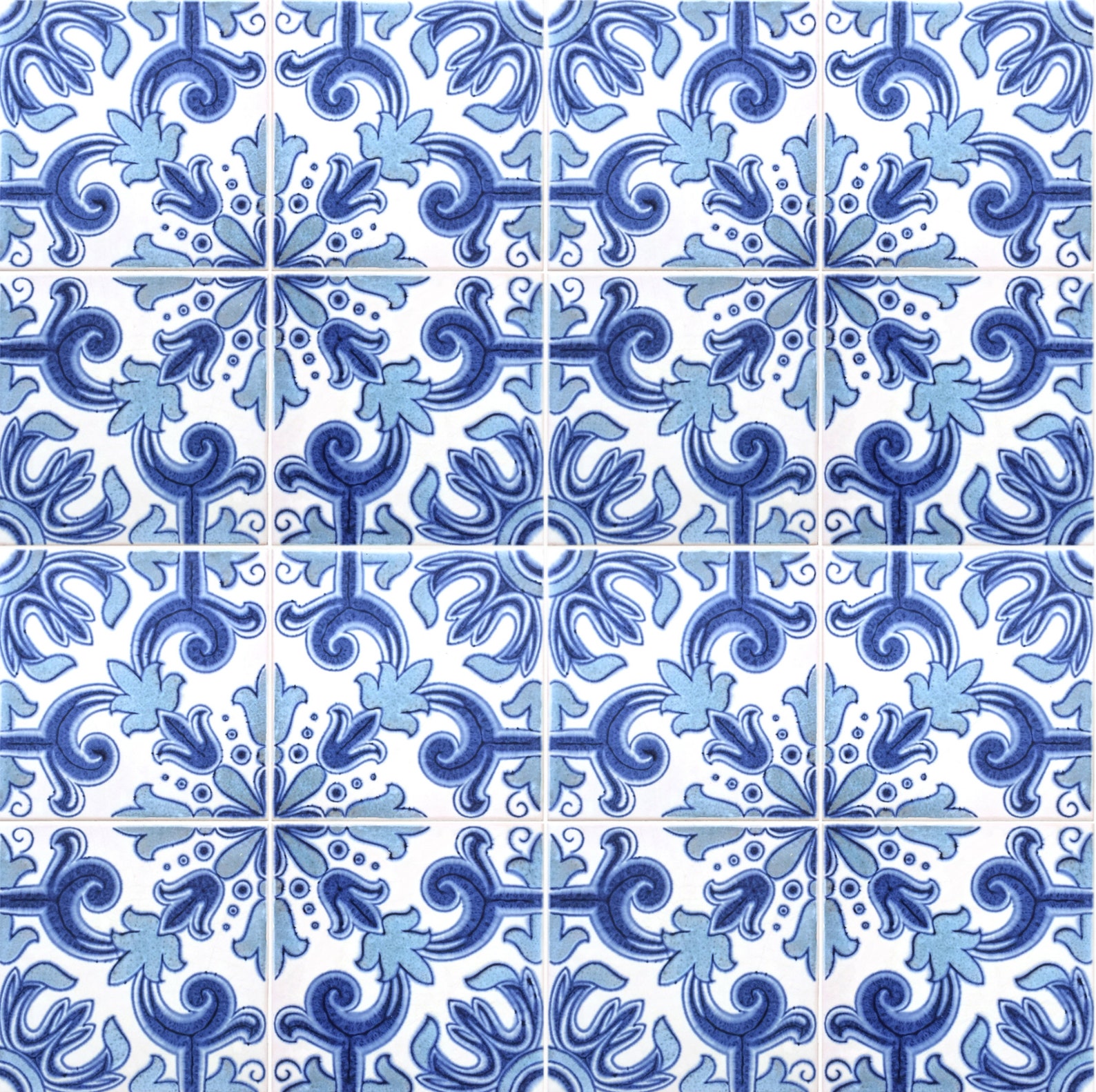 Blue Moroccan Tile Repositionable Removable Wallpaper Peel & - Etsy