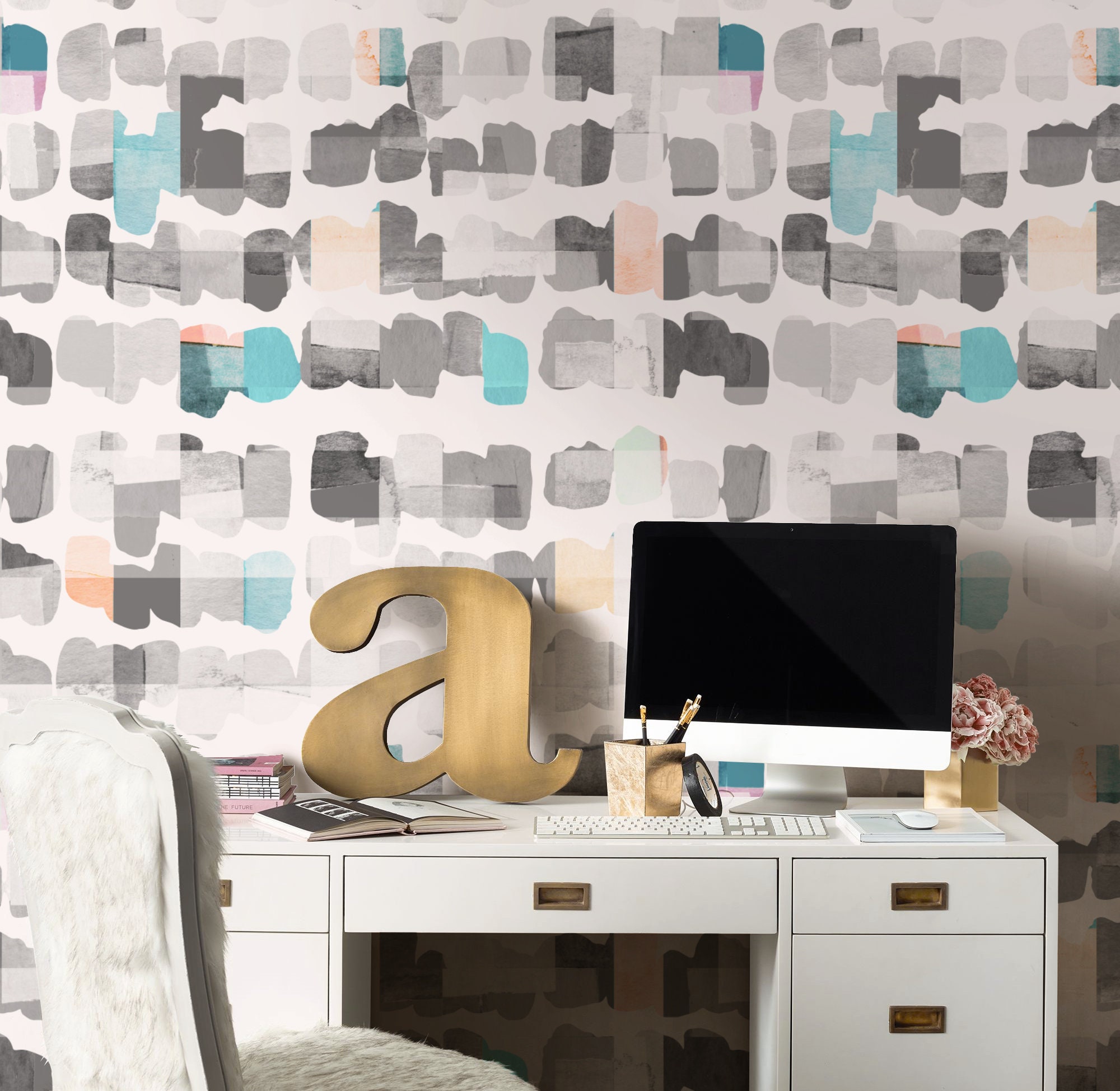 Watercolor Abstract Repositionable Removable Wallpaper, Peel & Stick ...
