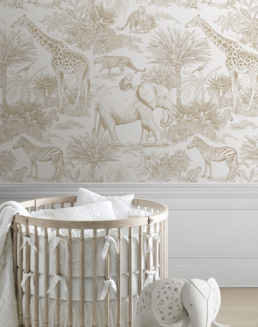 Vintage Safari Animals Self-adhesive Removable Wallpaper, Peel & Stick ...