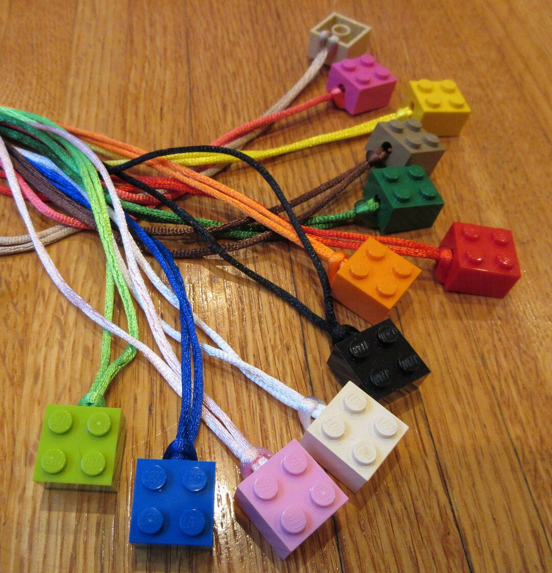 25 NECKLACES Made From LEGO Out of 2 X 2 Bricks Great Birthday Party ...