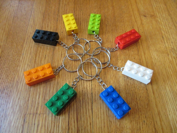 10 Key Chains Made Out of LEGO Bricks 2x4 Key Ring Key Chain - Etsy