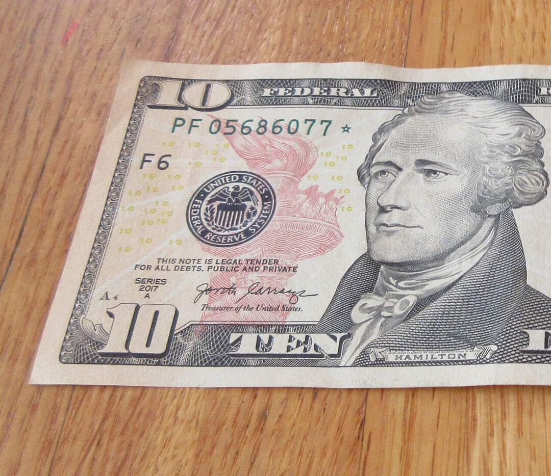 FANCY SERIAL Number Ten Dollar Star Bill Federal Reserve Note - Etsy