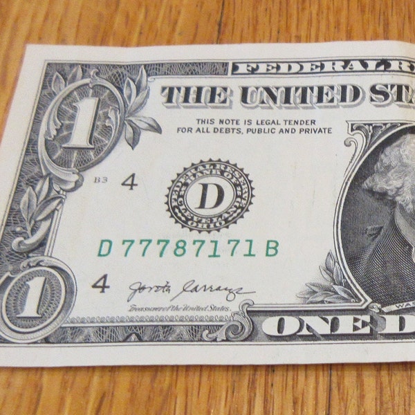 Dollar Bill With Rare Serial Number - Etsy