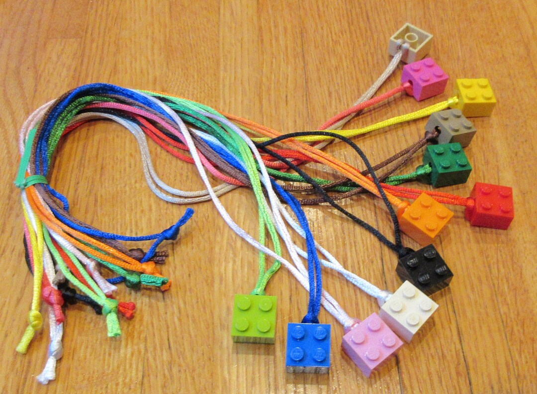 10 NECKLACES Made From LEGO Out of 2 X 2 Bricks Great Birthday Party ...