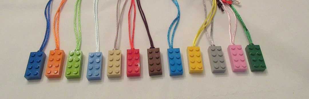 12 New NECKLACES Made With LEGO Brick Block 2x4 Great Birthday Party ...