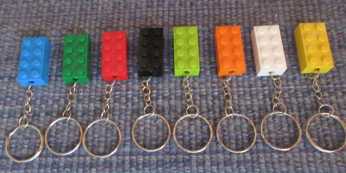 15 Key Chains Made Out of LEGO Bricks 2x4 Key Ring Key Chain - Etsy
