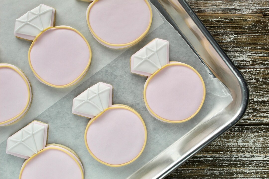 Diamond Ring Sugar Cookies (engagement) - Etsy