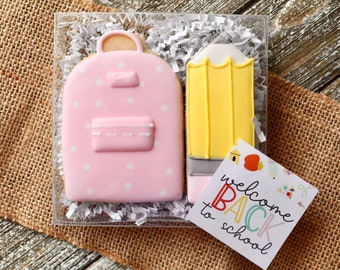 Back to School mini Decorated Cookies, Cookie Gift Box, Party Favors ...