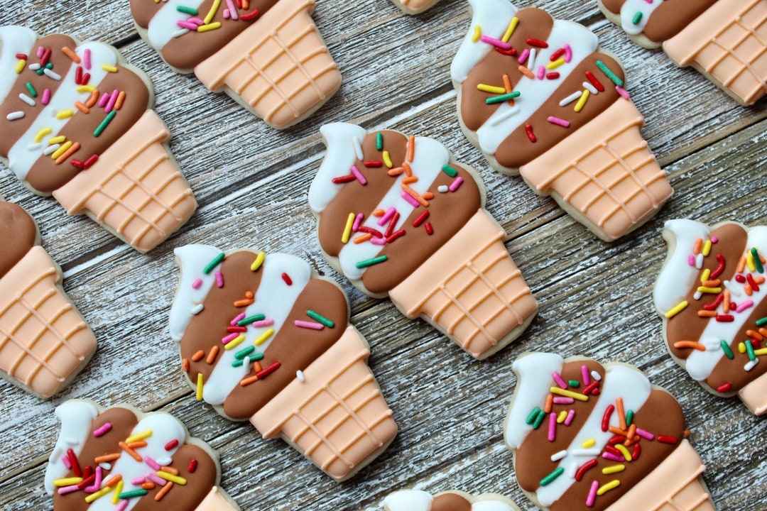 Soft Serve Twist Ice Cream Cone, Sugar Cookies - Etsy