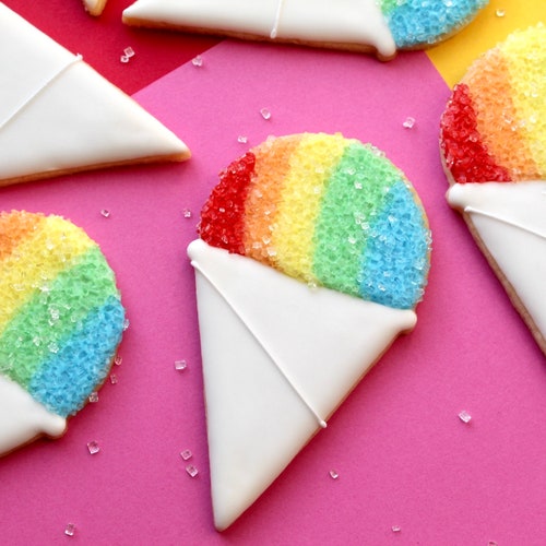 Rainbow Snow Cone Summertime Sugar Cookies - Etsy