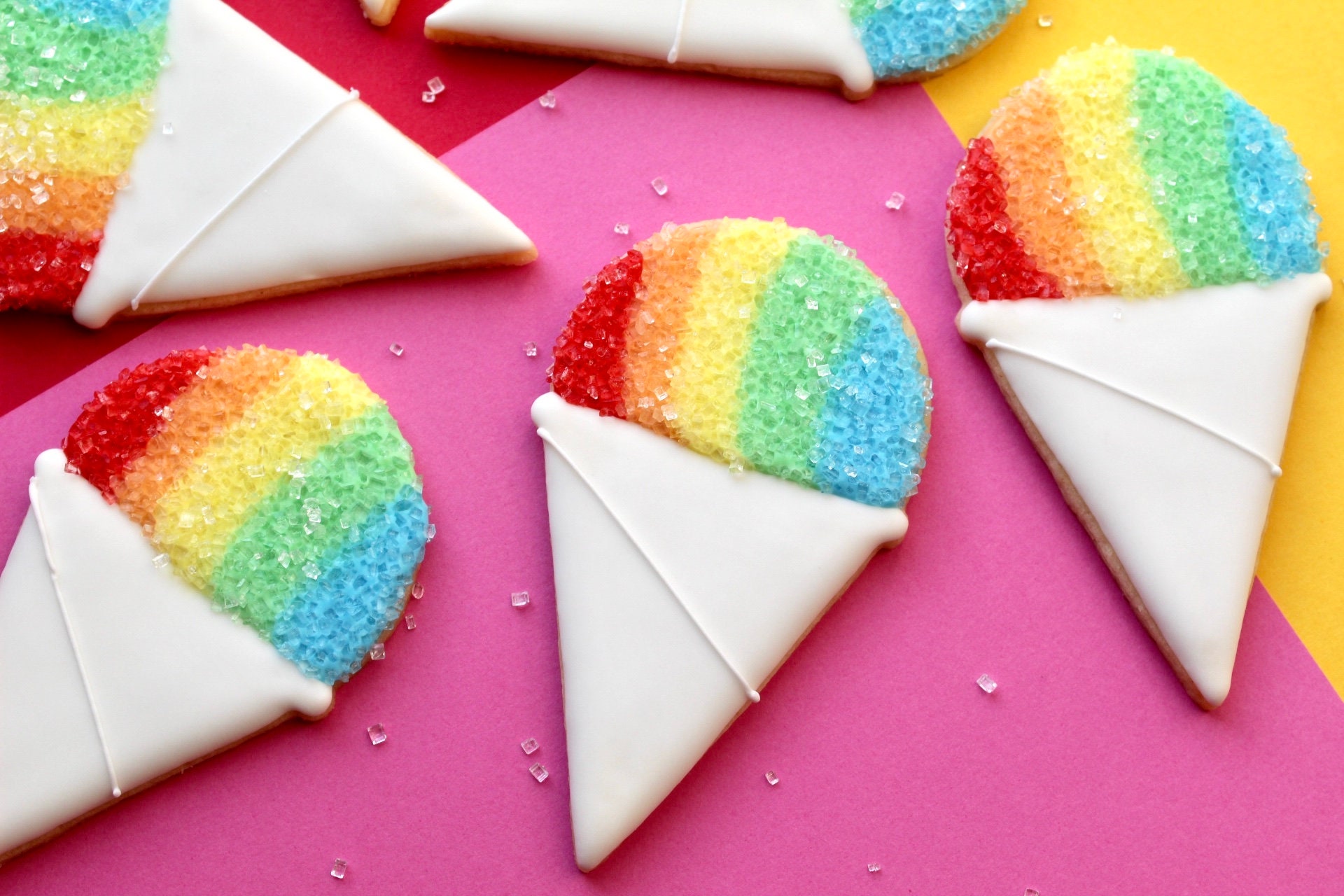 Rainbow Snow Cone Summertime Sugar Cookies - Etsy