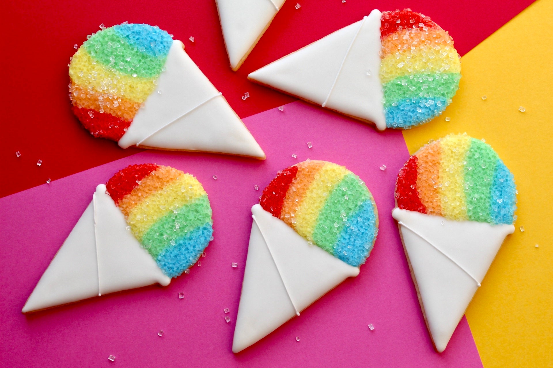 Rainbow Snow Cone Summertime Sugar Cookies - Etsy