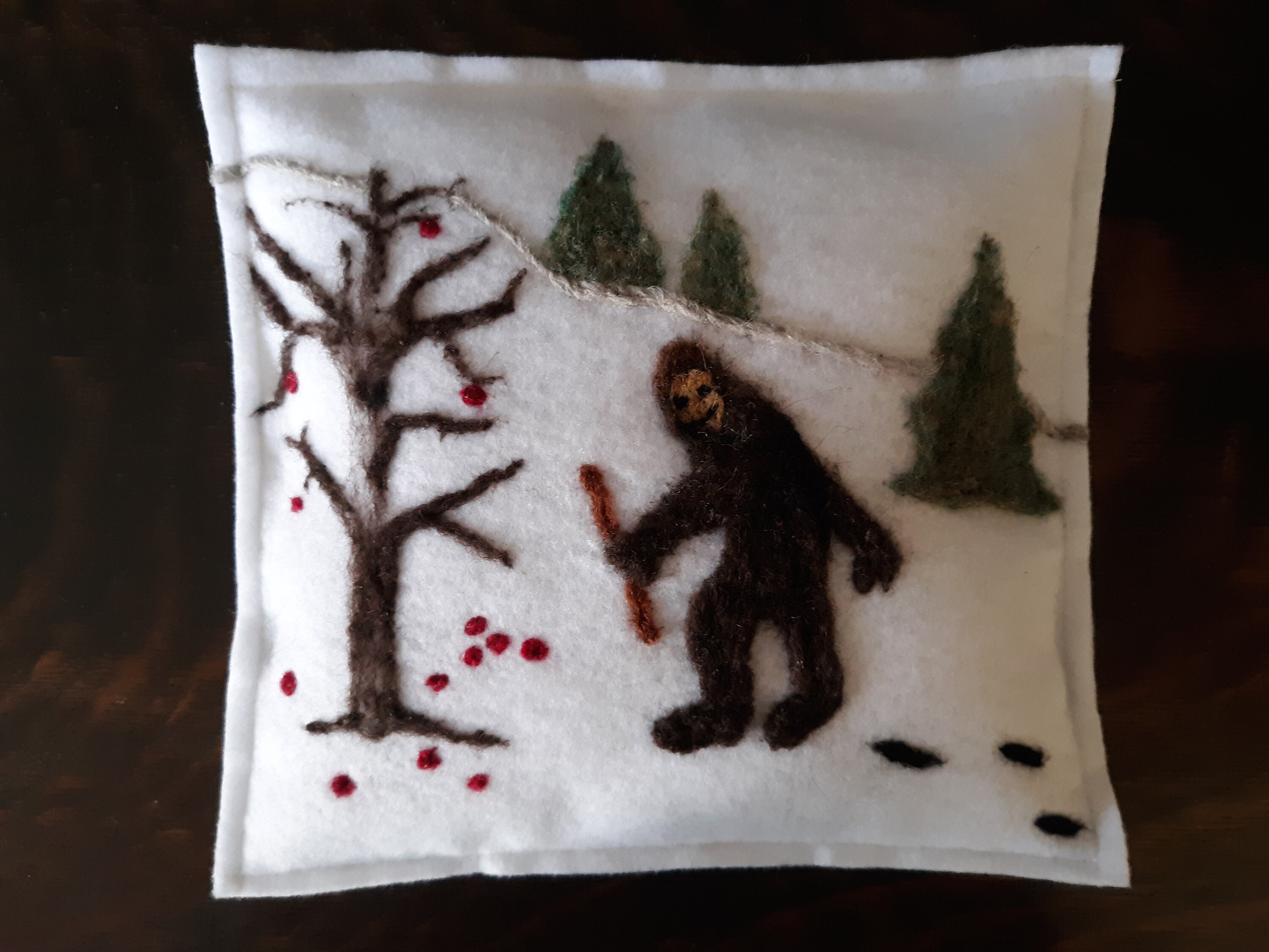Balsam Pillow Needle Felted Bigfoot tree Knocker - Etsy