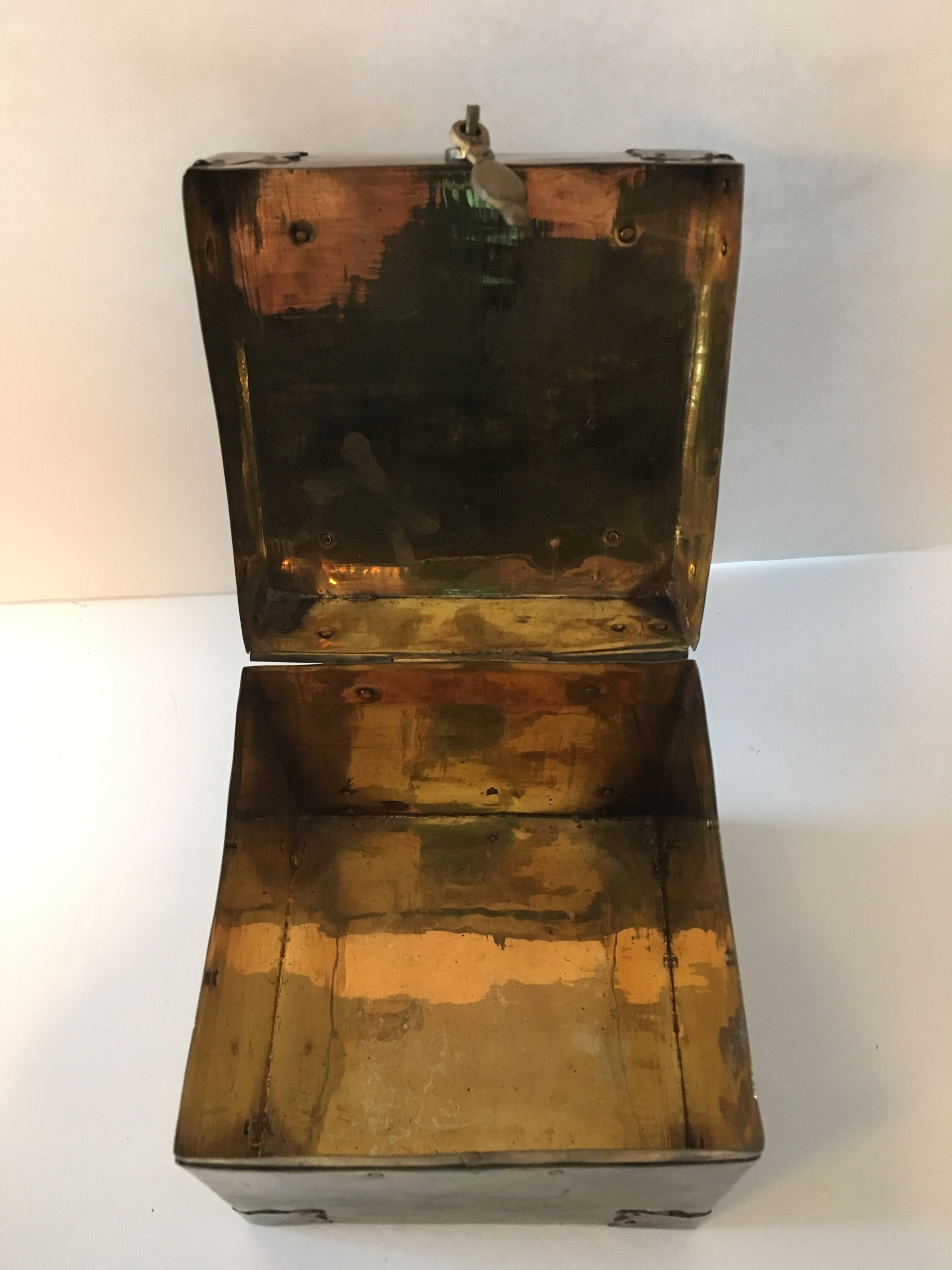 Vintage Bohemian Small Brass Trunk - Original Patina - Excellent ...