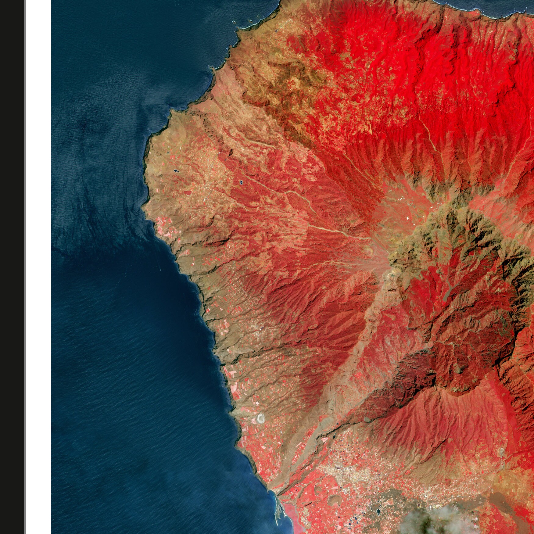 La Palma Volcano Eruption Satellite Map Art Print Gran Canaria From ...