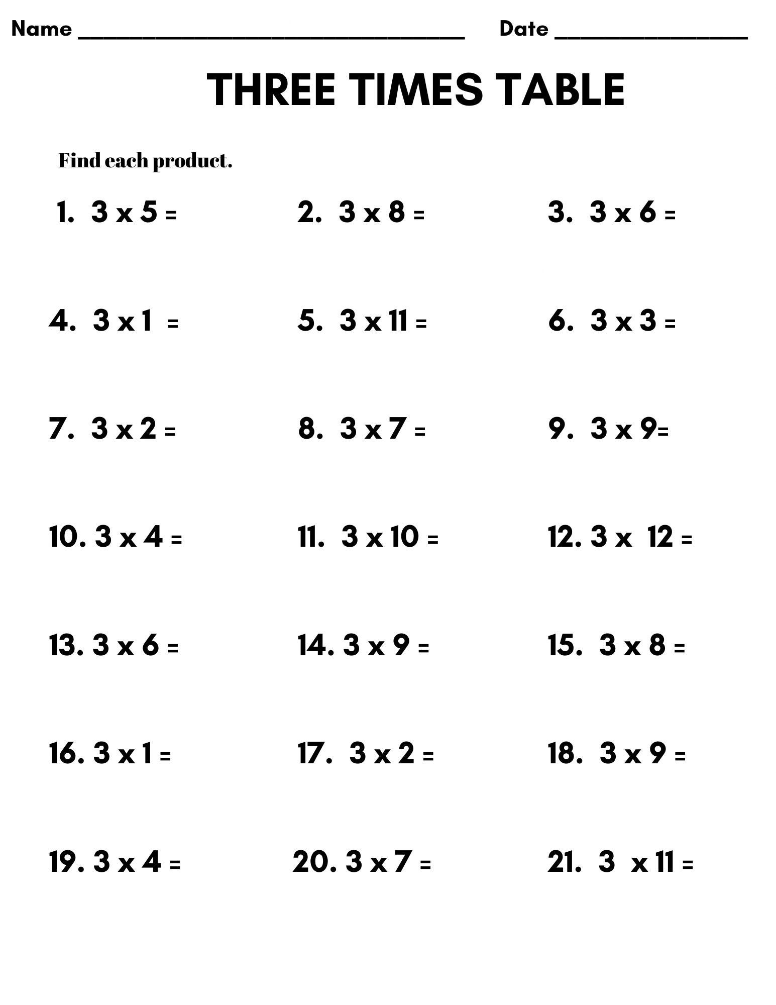 MULTIPLICATION FACTS 1 Through 12 Times Table Digital Download Etsy multiplication-facts-1-through-12-times-table-digital-download-etsy