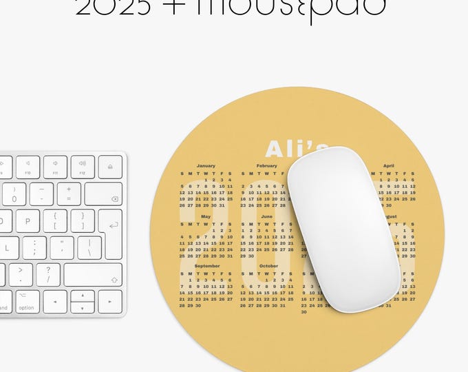 2025 Calendar Mouse Pad With Holidays, Perfect Christmas & New Years ...
